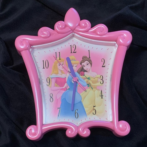 Disney | Other | Disney Princess Wall Clock Pink | Poshmark